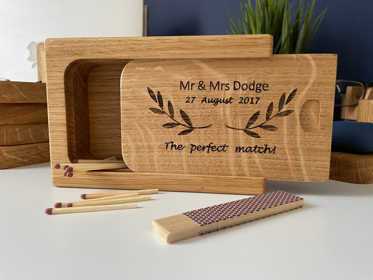 Matchbox - Oak and Walnut - personalised – Oak & Ribbon